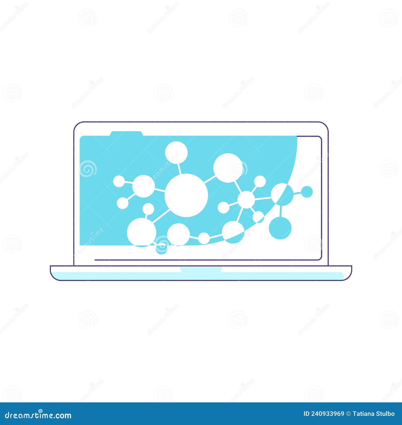 Laptop Screen with Molecular Structure. Science, Chemistry and ...