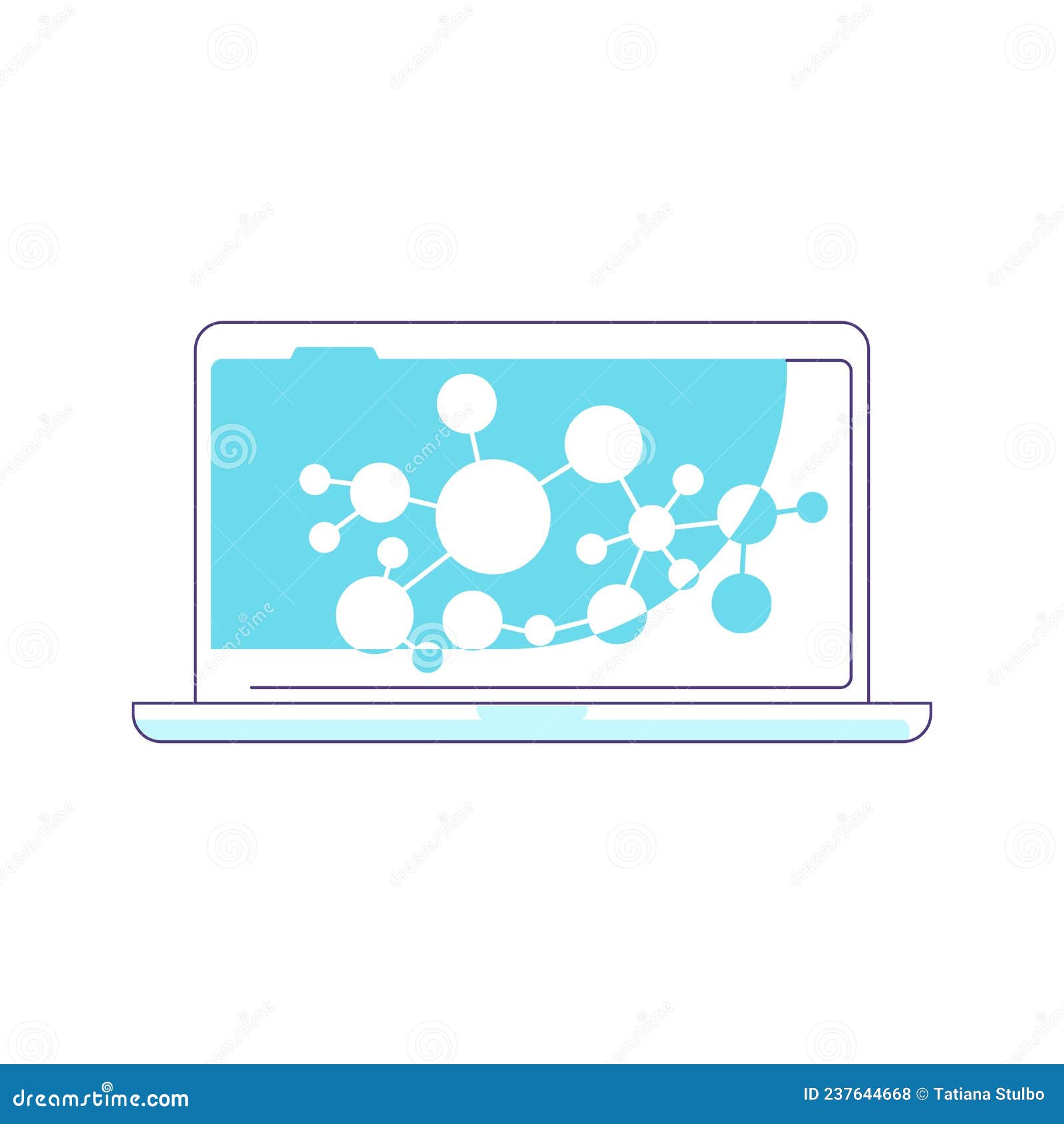 Laptop Screen with Molecular Structure. Science, Chemistry and ...