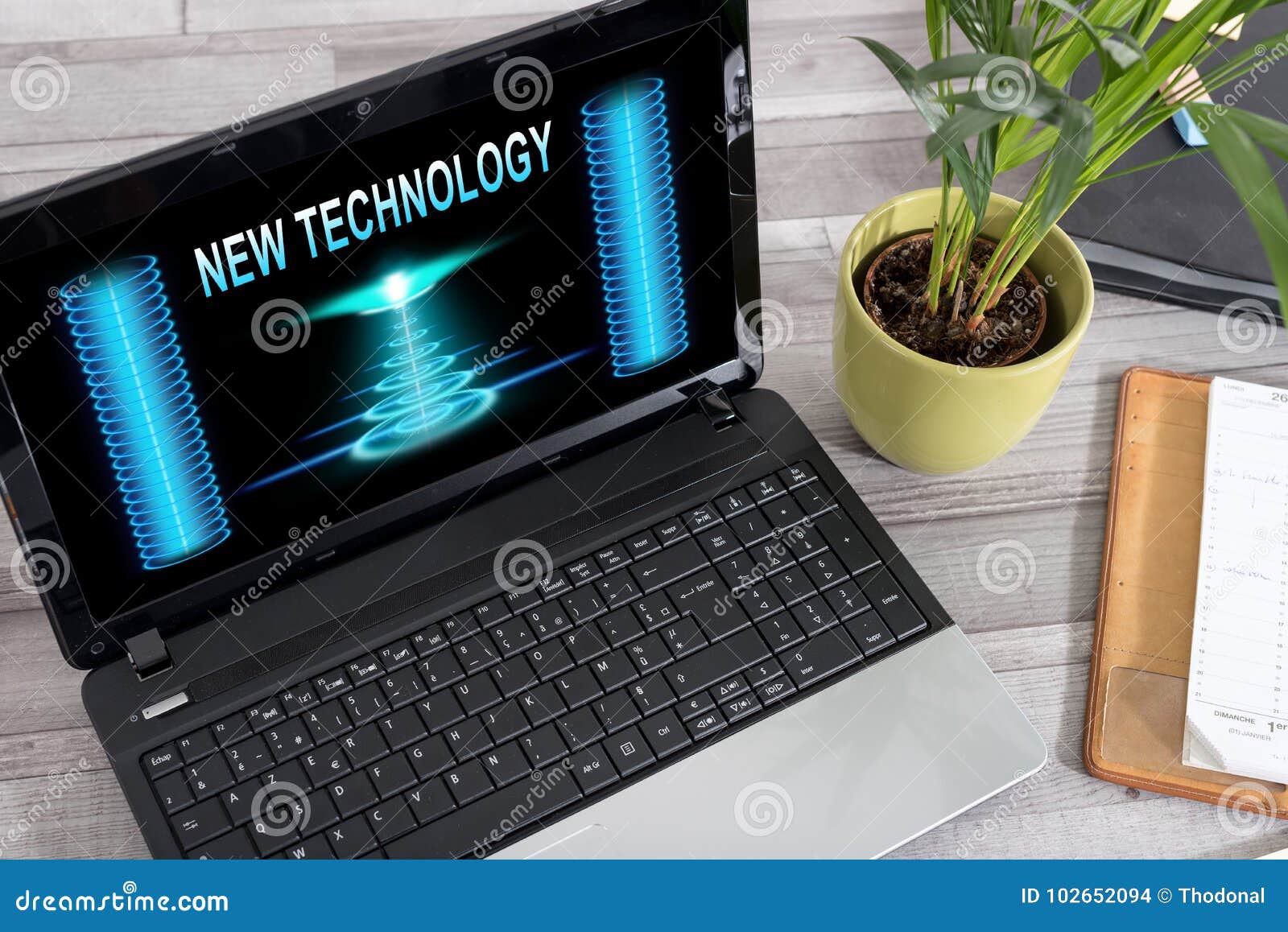 New Technology Concept on a Laptop Stock Photo - Image of electronic ...
