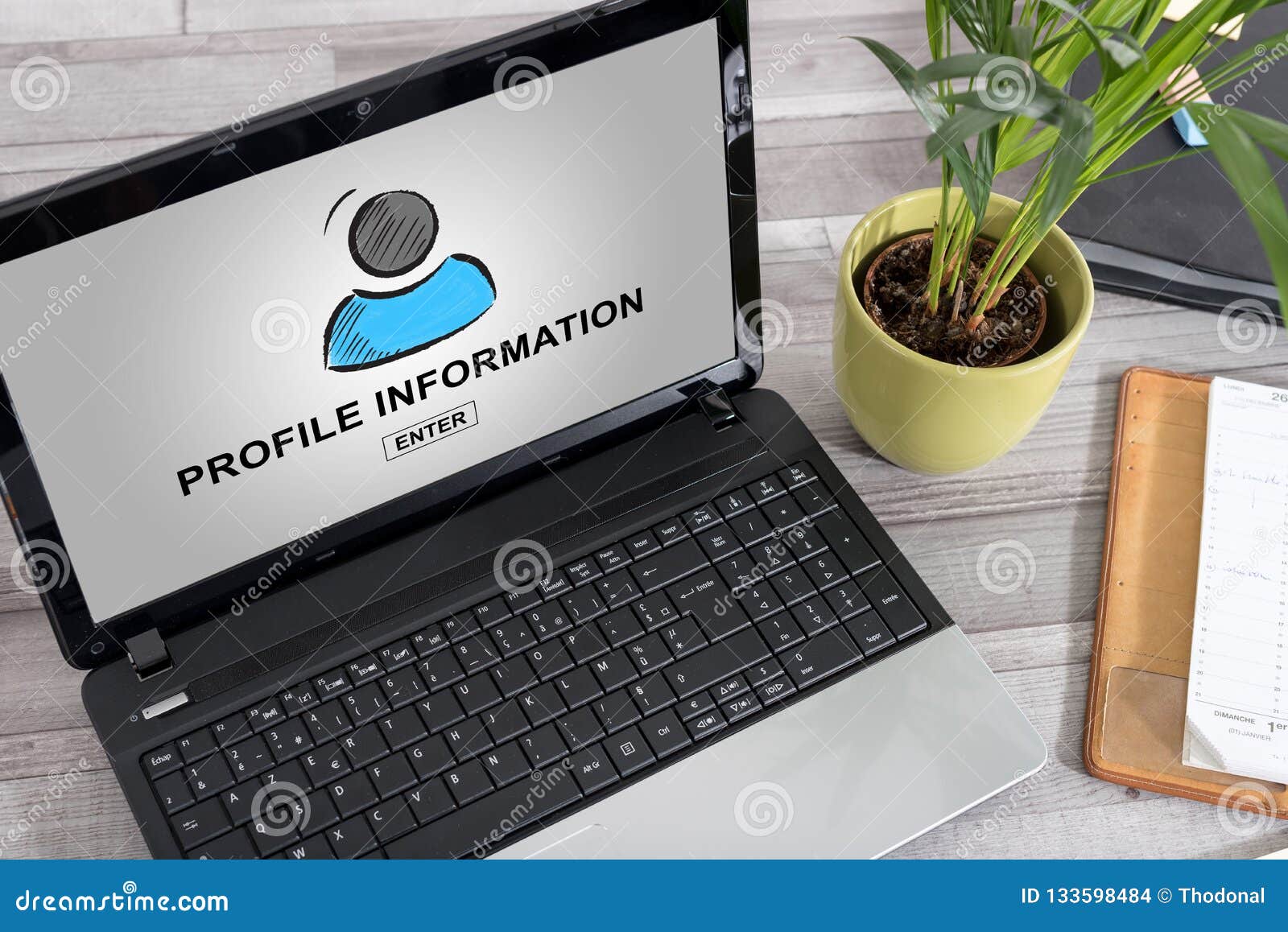 Profile Information Concept on a Laptop Stock Photo - Image of avatar ...