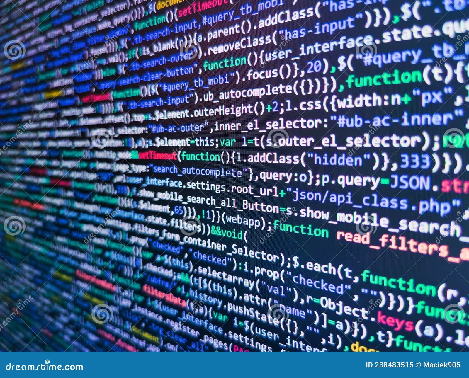 Laptop Screen Show Abstract Computer Programming Code Script Real Html Code Developing Screen