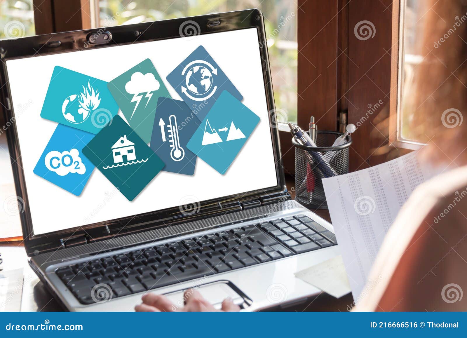 Climate Change Concept on a Laptop Screen Stock Photo - Image of ...