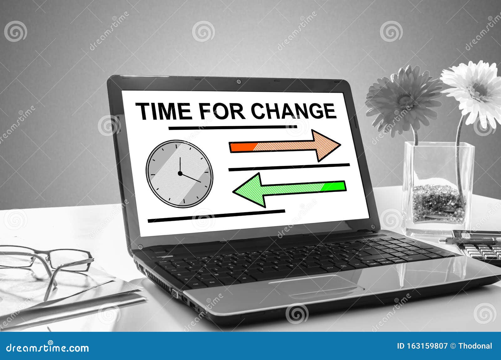 Time for Change Concept on a Laptop Screen Stock Image - Image of ...
