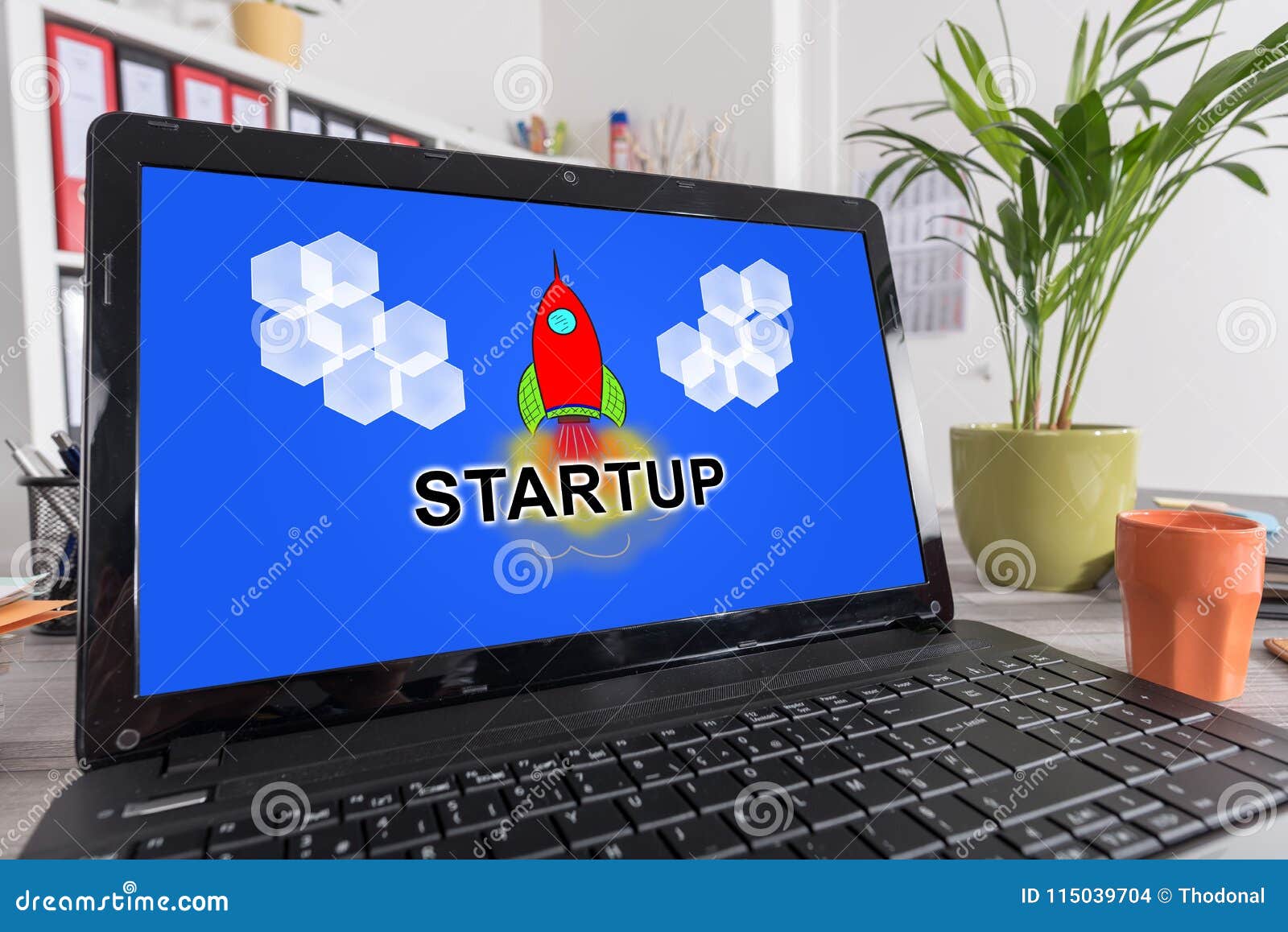 Start Up Concept on a Laptop Stock Photo - Image of application ...