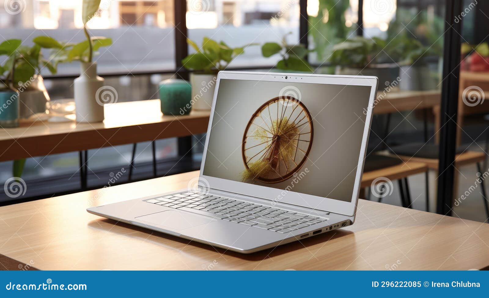 Laptop with Screen on Table. Generative AI Stock Illustration ...