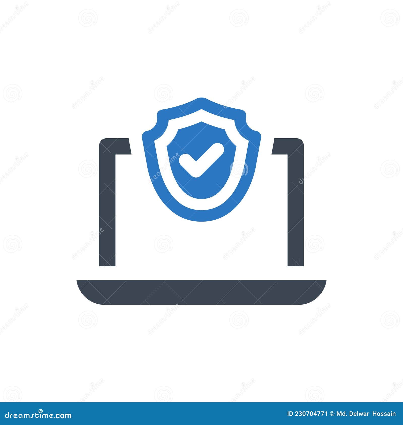 Laptop security icon stock vector. Illustration of vector - 230704771