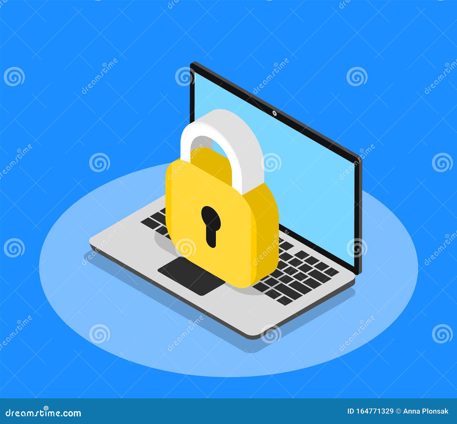 Laptop Security. Privacy of Personal Data. Computer Protection Stock ...