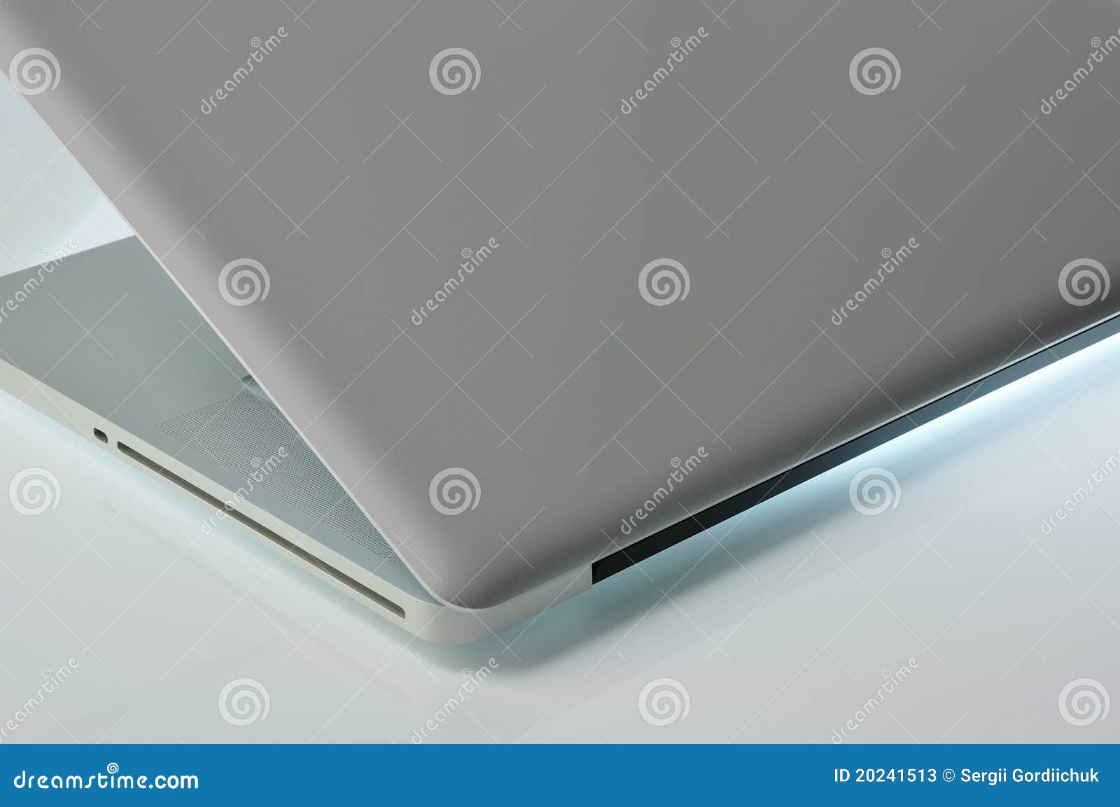 Laptop Semi-closed (side View) Stock Image - Image of communications ...