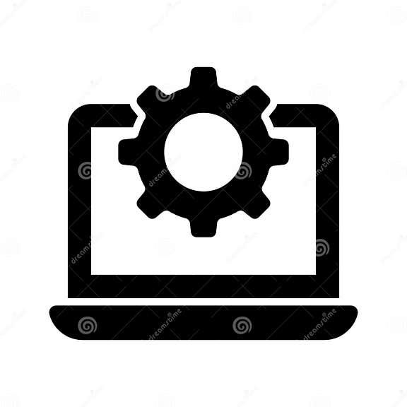 Laptop Setting Vector Design in Trendy Style, System Configuration Icon ...