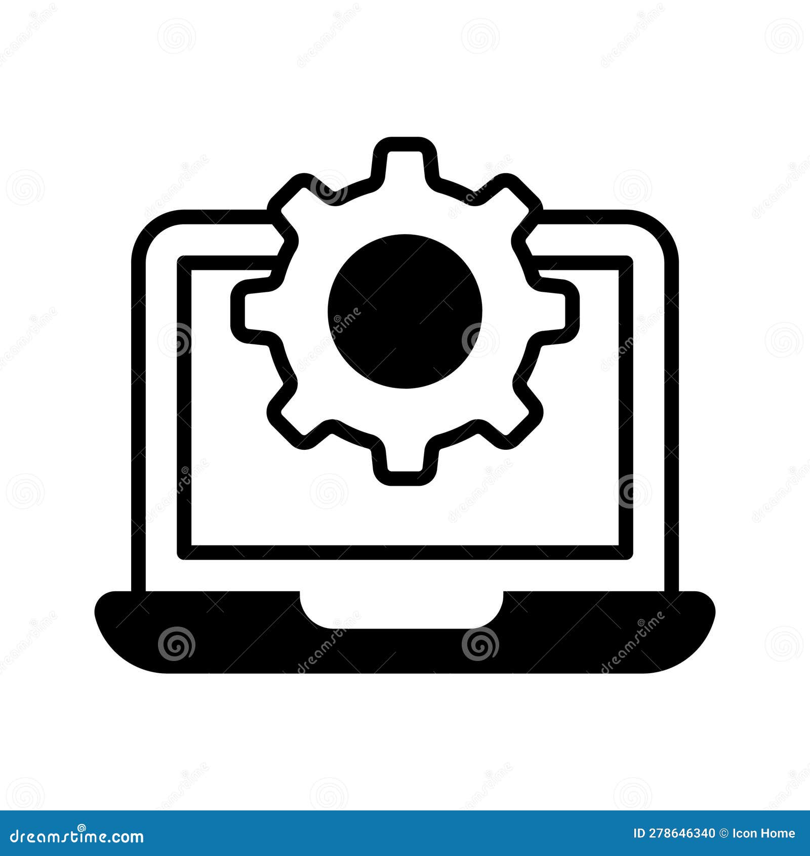 Laptop Setting Vector Design in Trendy Style, System Configuration Icon ...