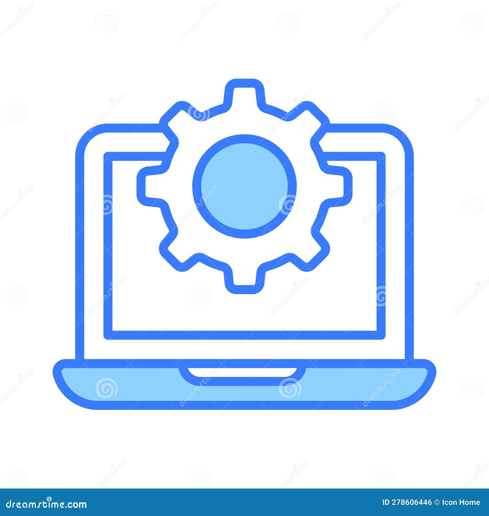 Laptop Setting Vector Design in Trendy Style, System Configuration Icon ...