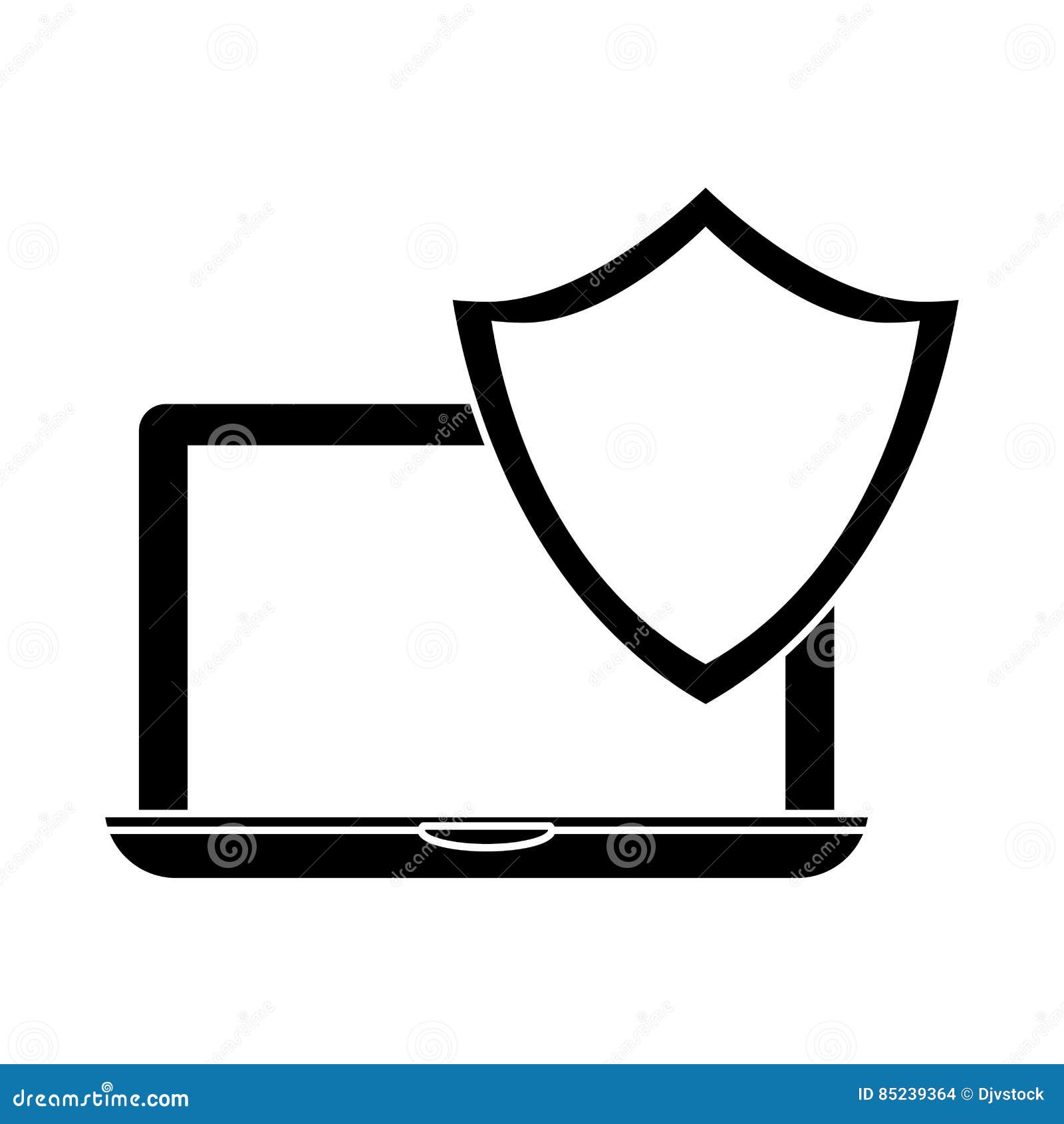 Laptop Shield Server Banner Icon Stock Illustration - Illustration of ...