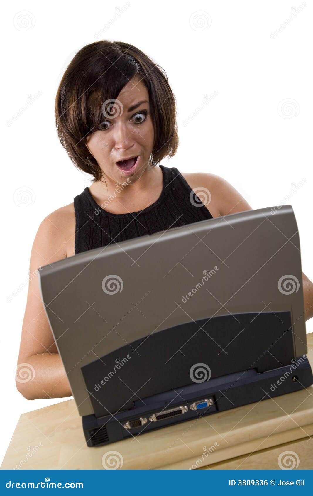 Laptop Shocker 3 stock photo. Image of look, horror, teen - 3809336