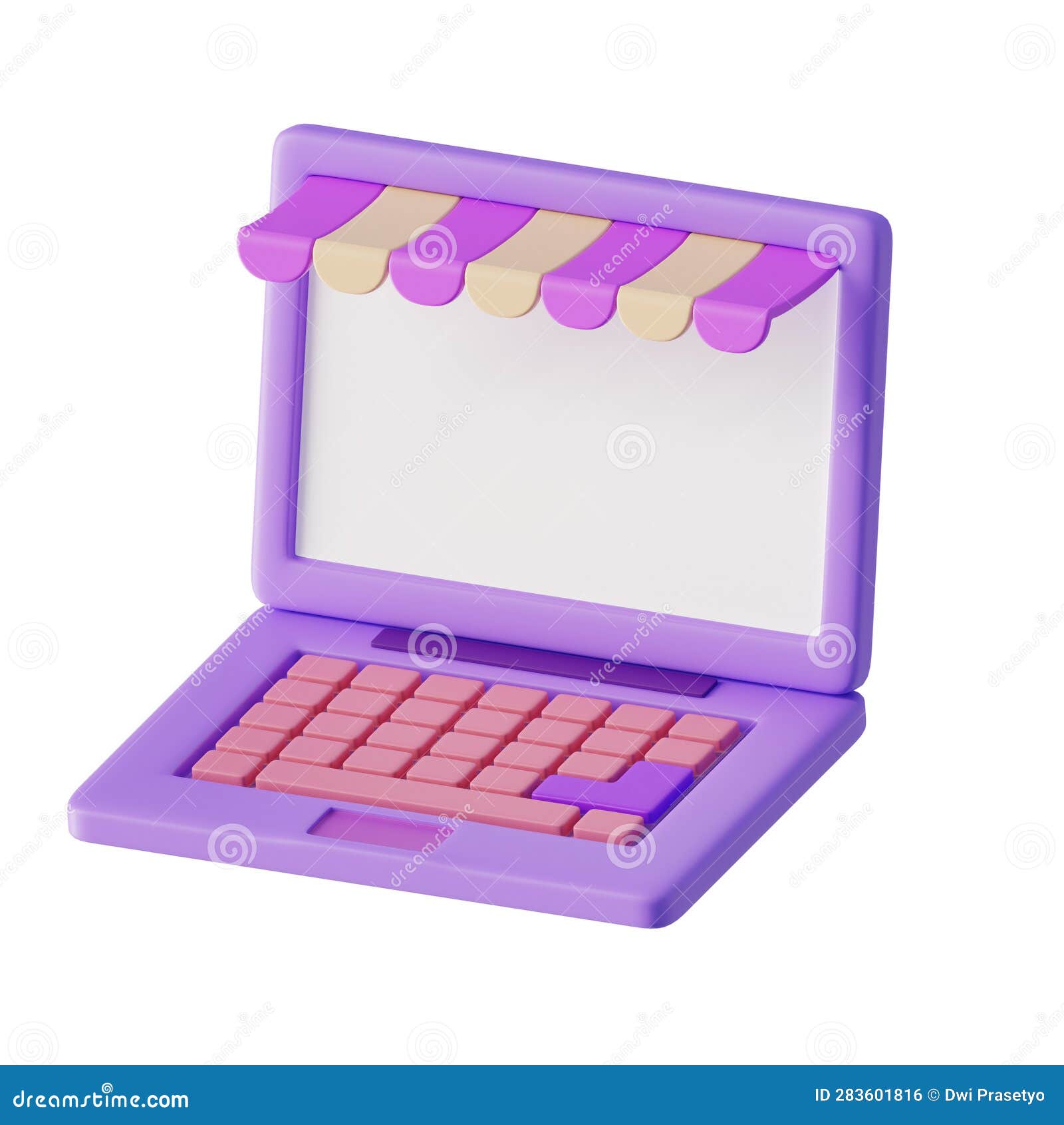 Laptop shop 3d icon stock illustration. Illustration of blue - 283601816