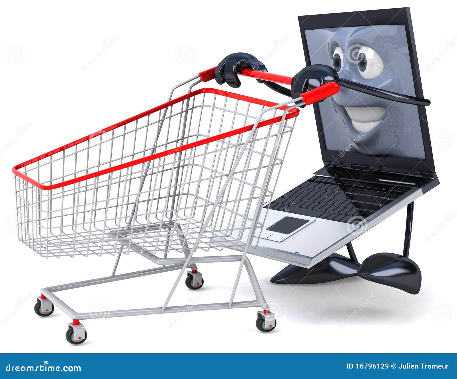 Laptop shopping stock illustration. Illustration of desk - 16796129