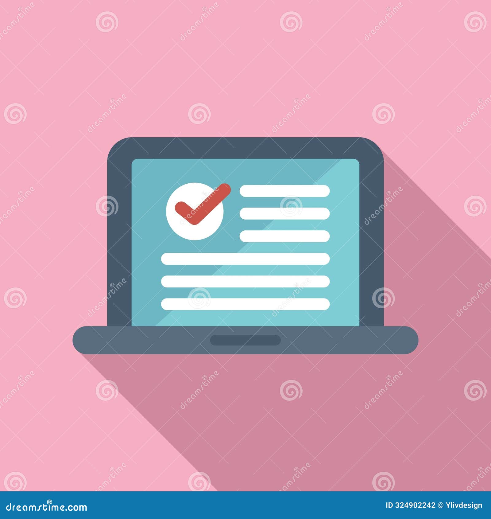 Laptop Showing Checklist With Check Mark For Task Management And Online ...