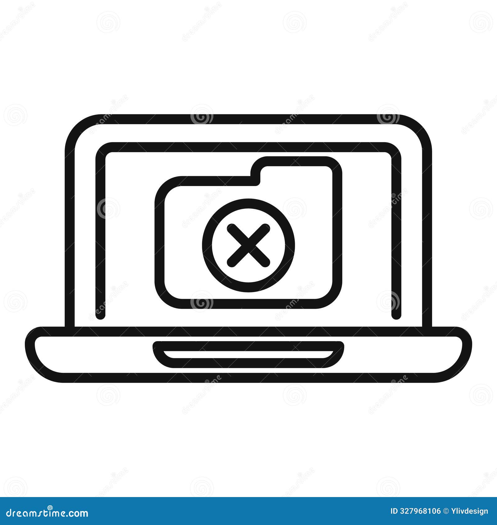 Laptop Showing Deleted Folder Icon for Data Loss Concept Stock ...