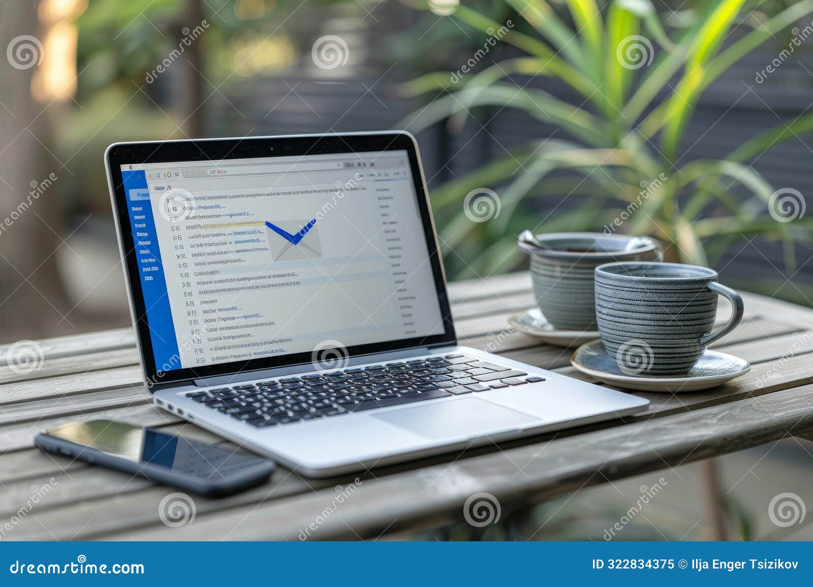 Laptop Showing Email Interface for Sending and Receiving Messages ...