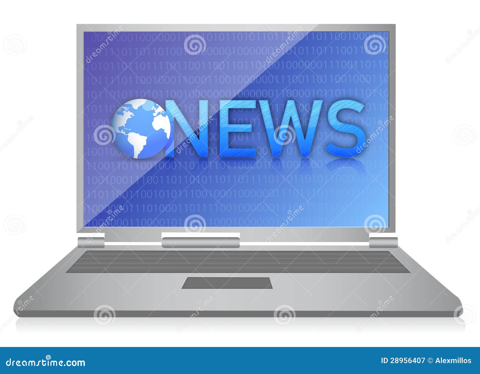 Laptop Showing NEWS on Screen Stock Illustration - Illustration of ...
