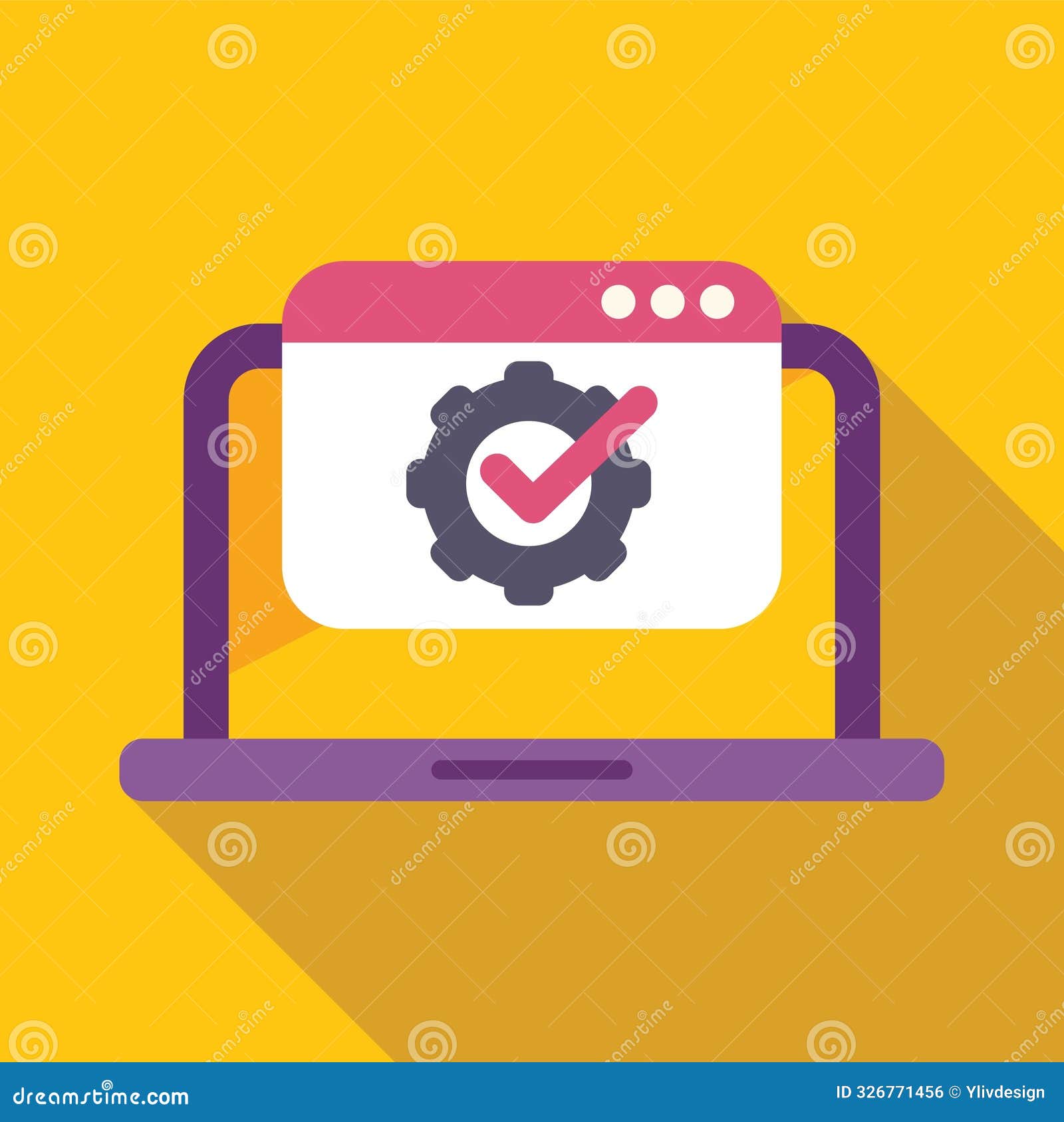 Laptop Showing Software Update Availability with Cogwheel and Check ...