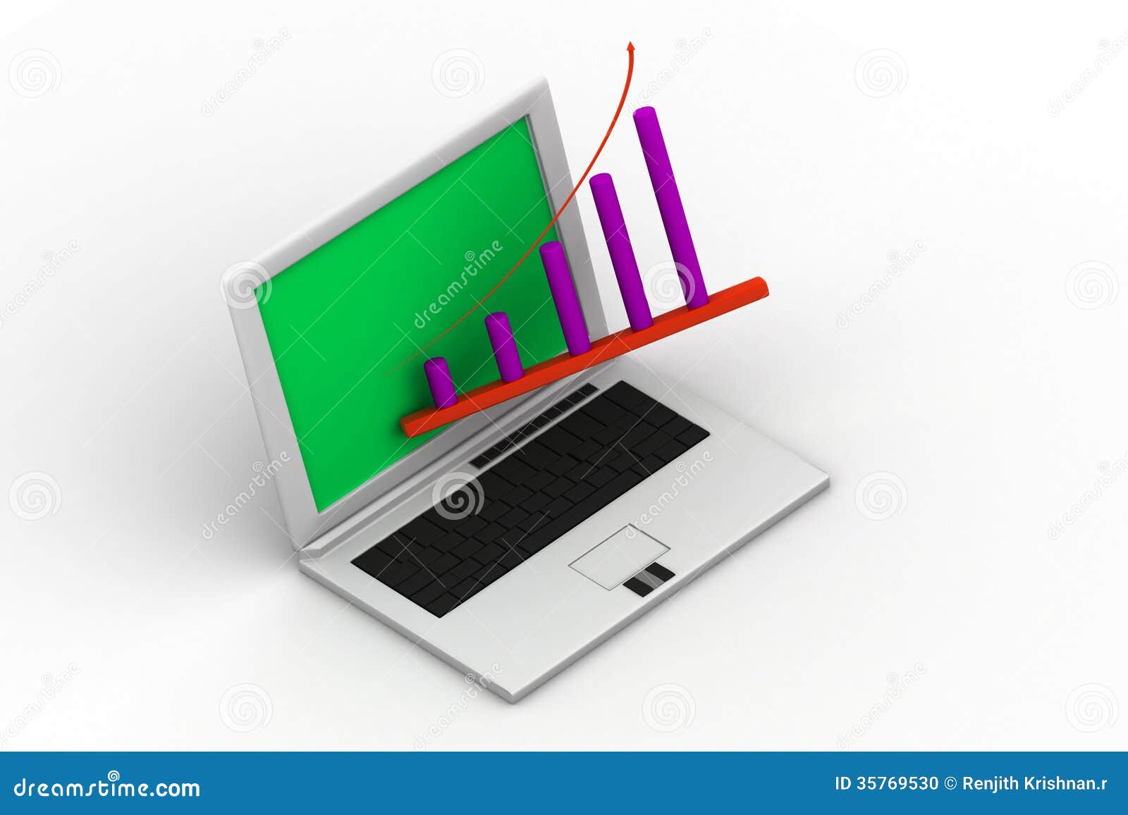 Laptop Showing a Spreadsheet Stock Photo - Image of concept, annual ...