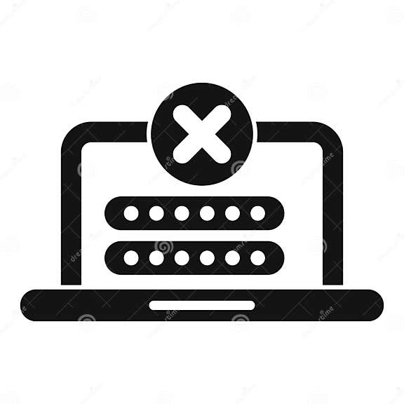 Laptop Showing Wrong Password Notification Icon on Screen Stock ...