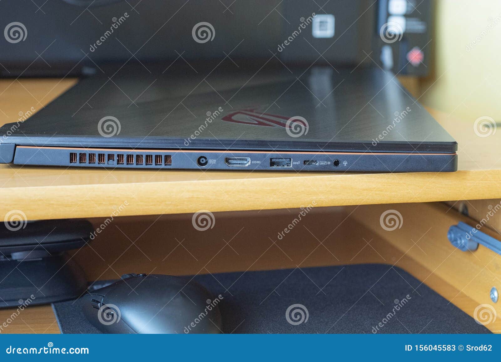 Laptop side view stock image. Image of screen, business - 156045583