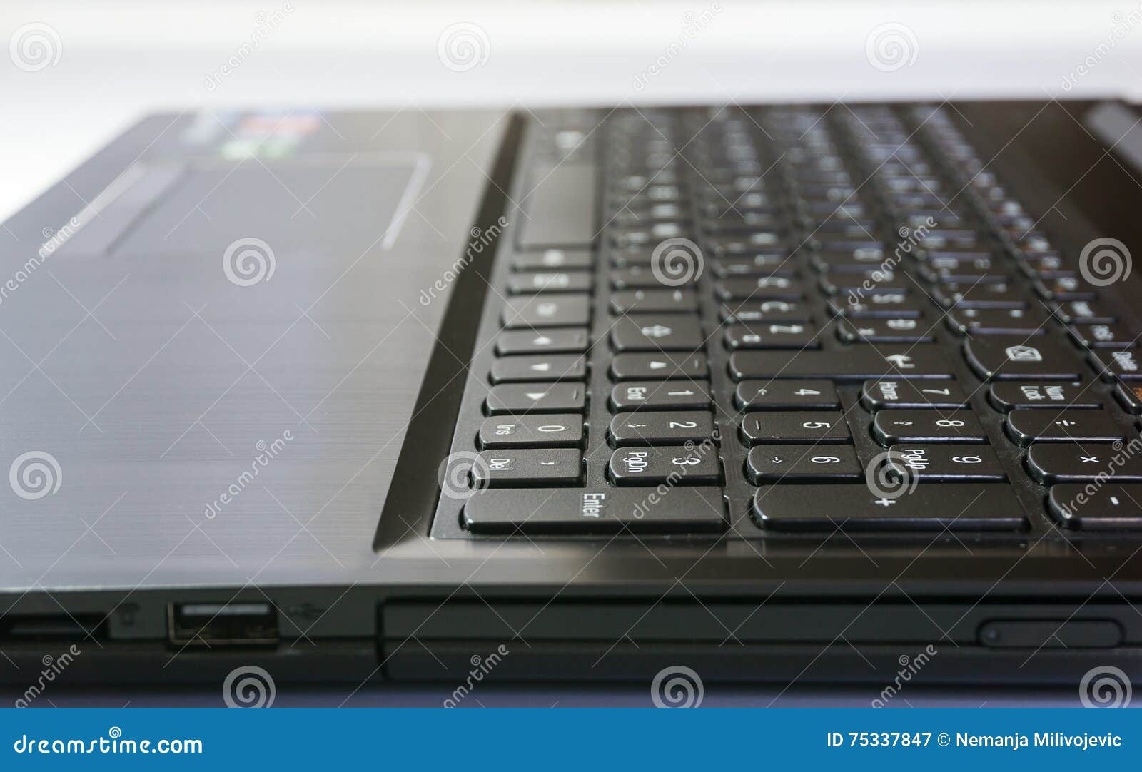 Laptop side view stock image. Image of button, computer - 75337847