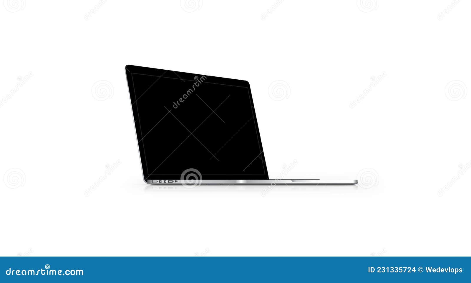 Laptop side view mock-up stock vector. Illustration of electronics ...