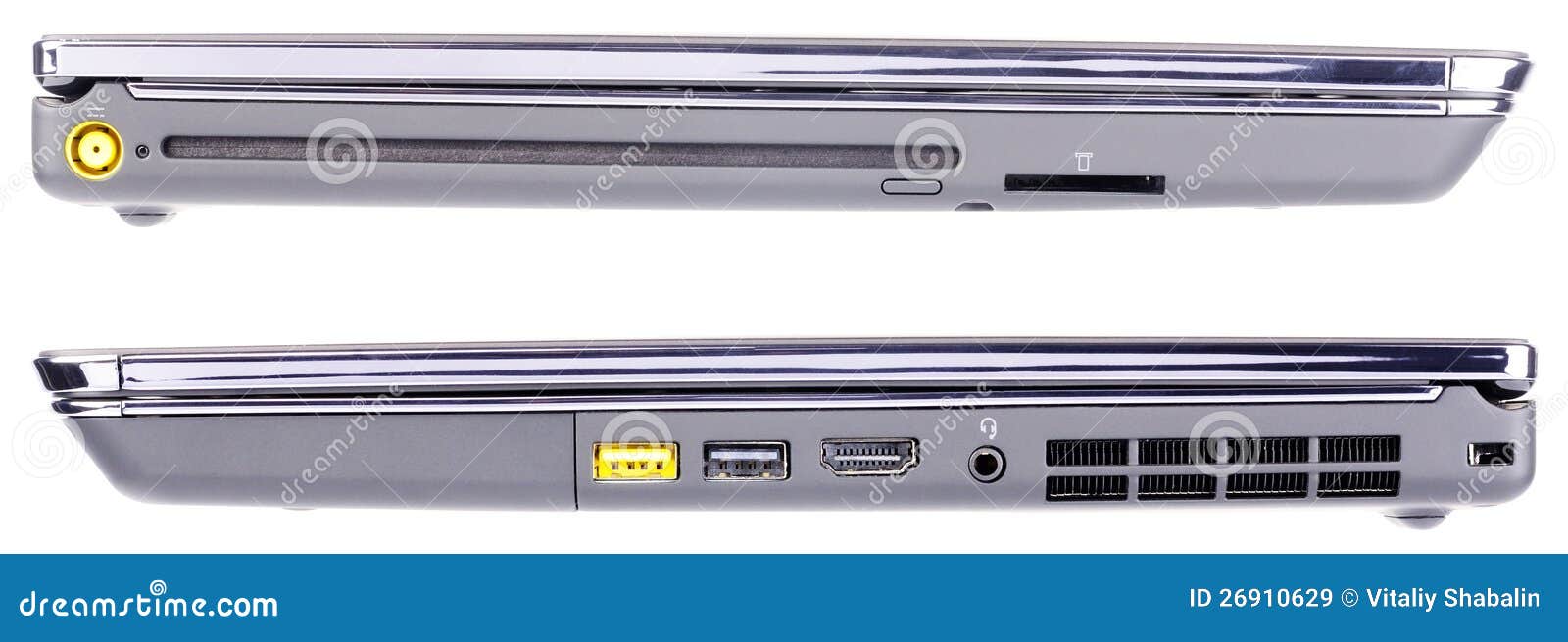 Laptop side view set stock image. Image of notebook, white - 26910629