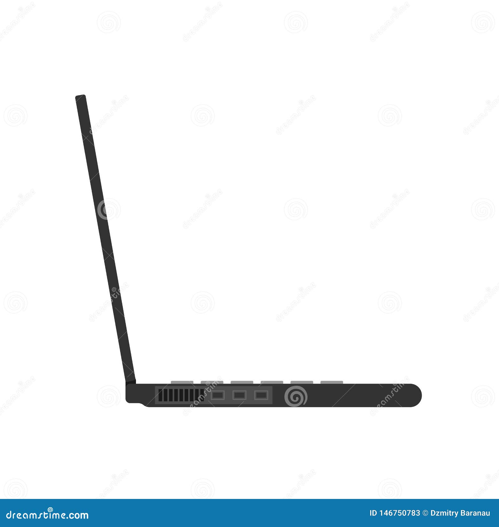 Laptop Side View Vector