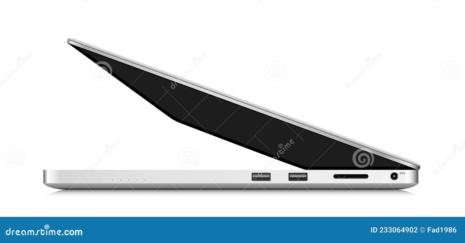 Laptop Side View Vector