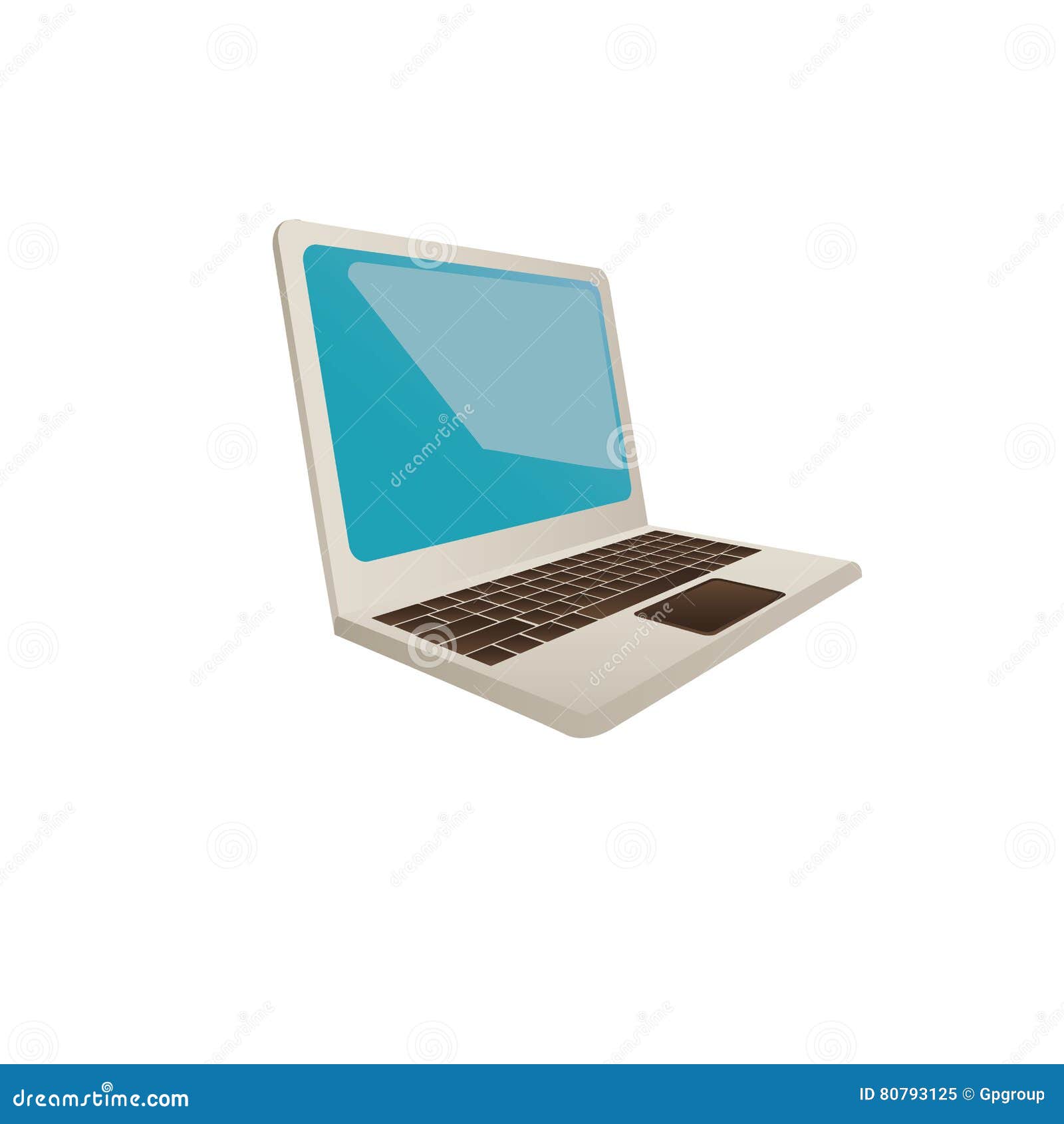 Laptop sideview icon image stock vector. Illustration of mobile - 80793125