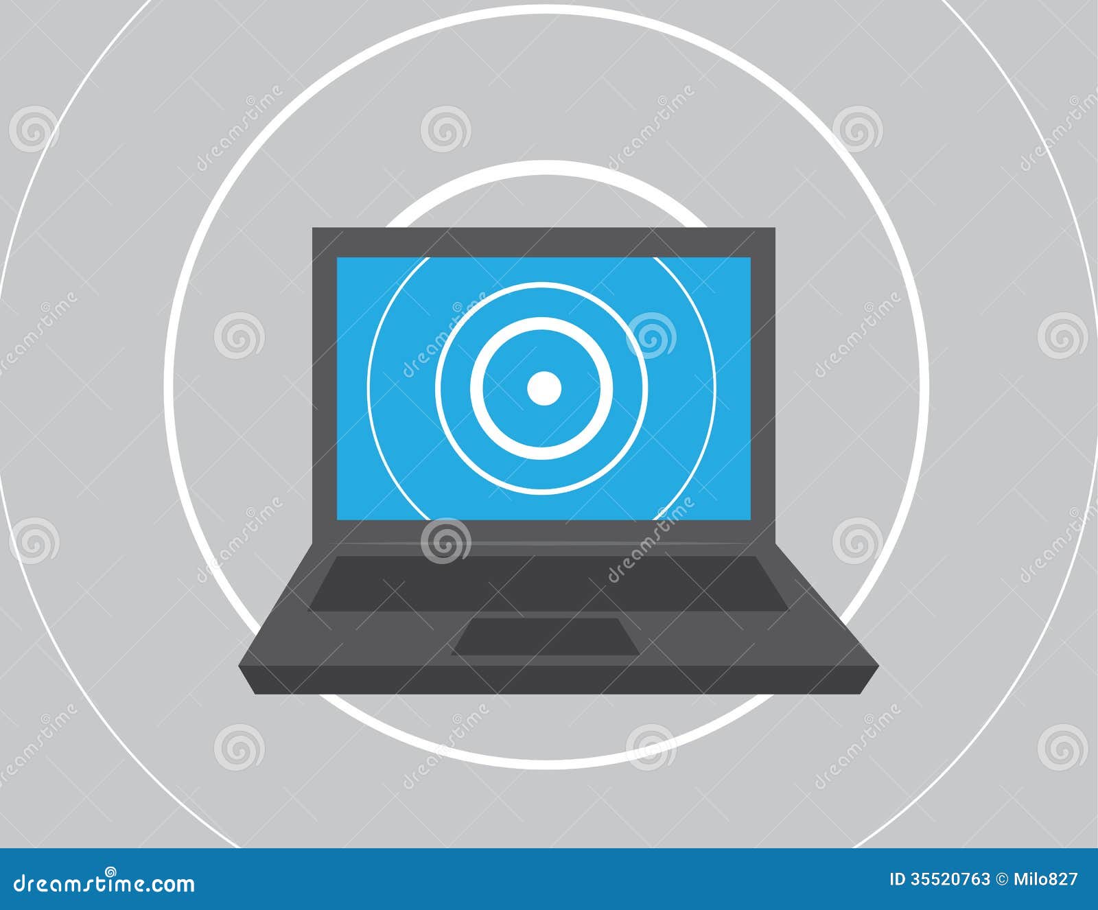 Laptop Signal stock vector. Illustration of streaming - 35520763