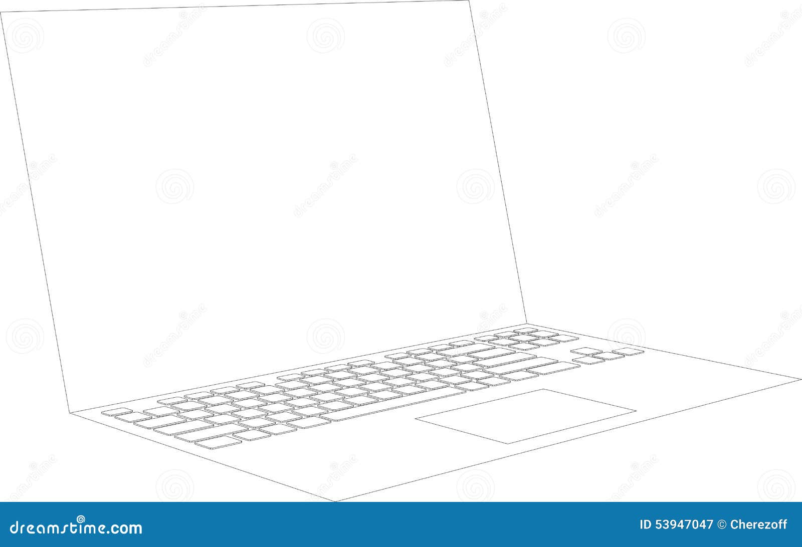 Laptop sketch stock vector. Illustration of electronics - 53947047