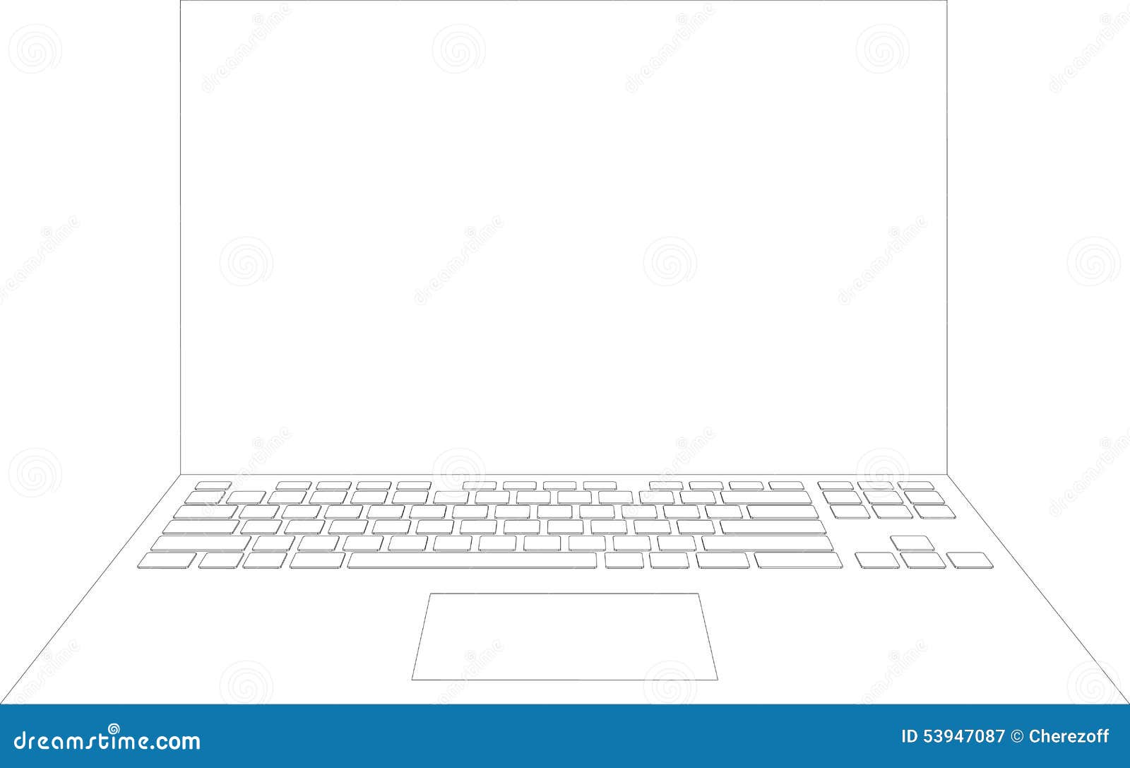 Laptop sketch stock vector. Illustration of computer - 53947087