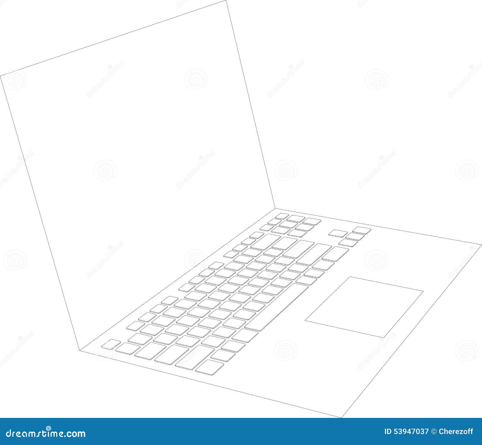 Laptop sketch stock vector. Illustration of laptop, keyboard - 53947037
