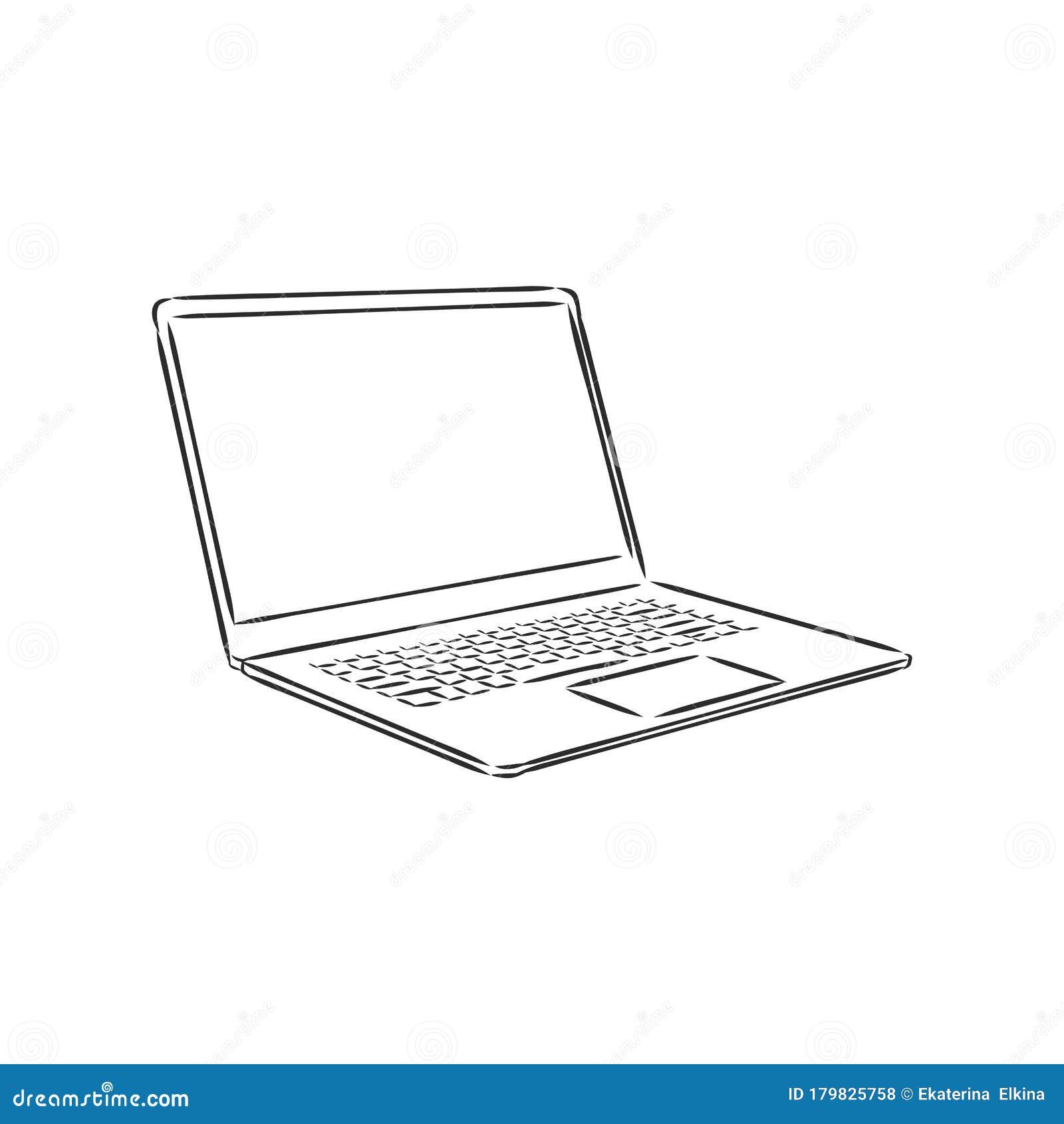 Laptop Sketch Vector Illustration, Laptop Vector Sketch Illustration ...