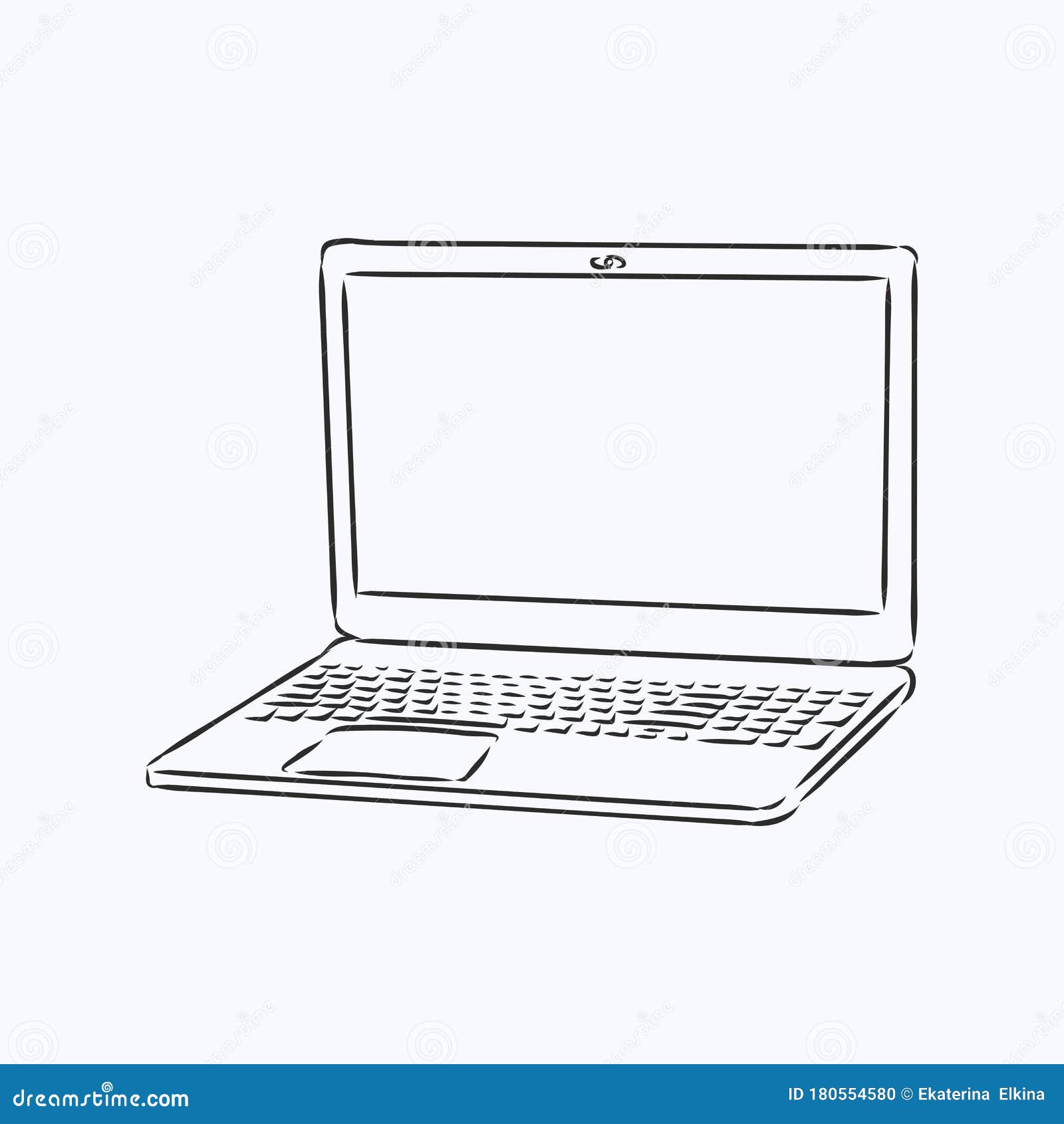 Laptop Sketch Vector Illustration, Laptop Vector Sketch Illustration ...