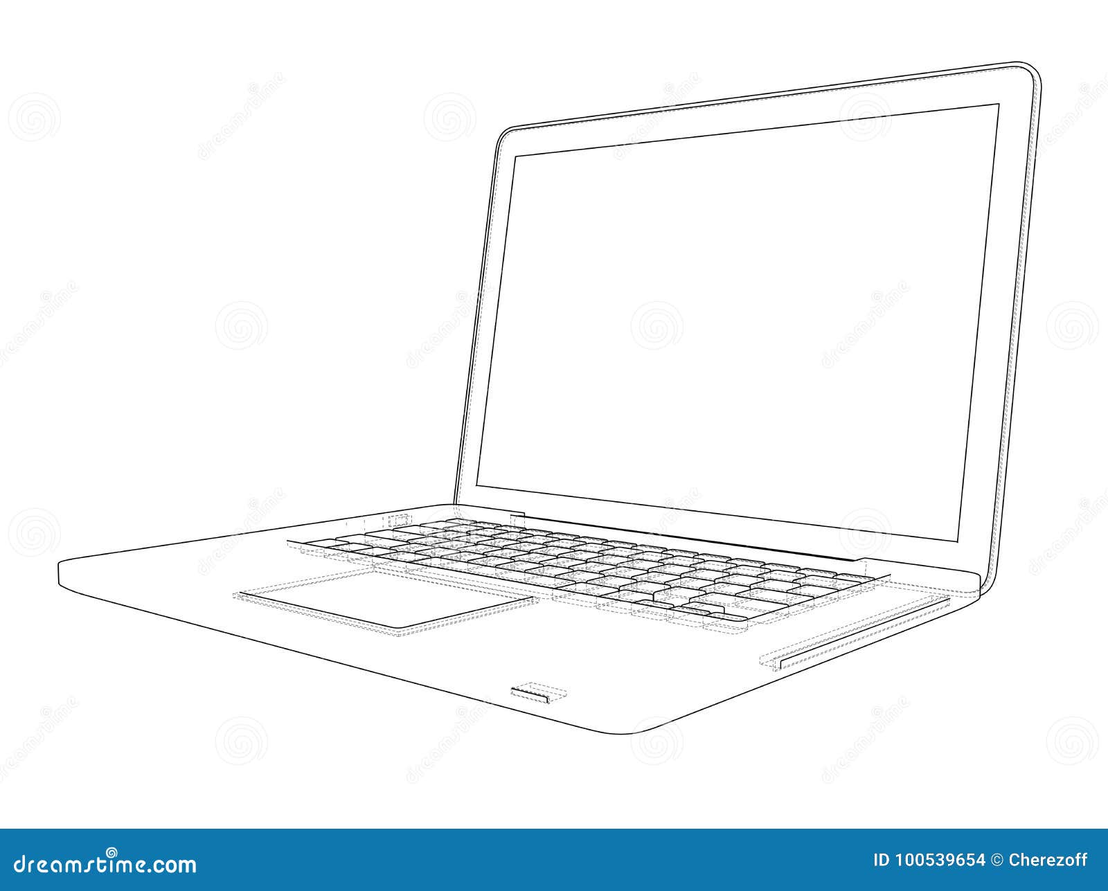Laptop sketch. Vector stock vector. Illustration of monitor - 100539654