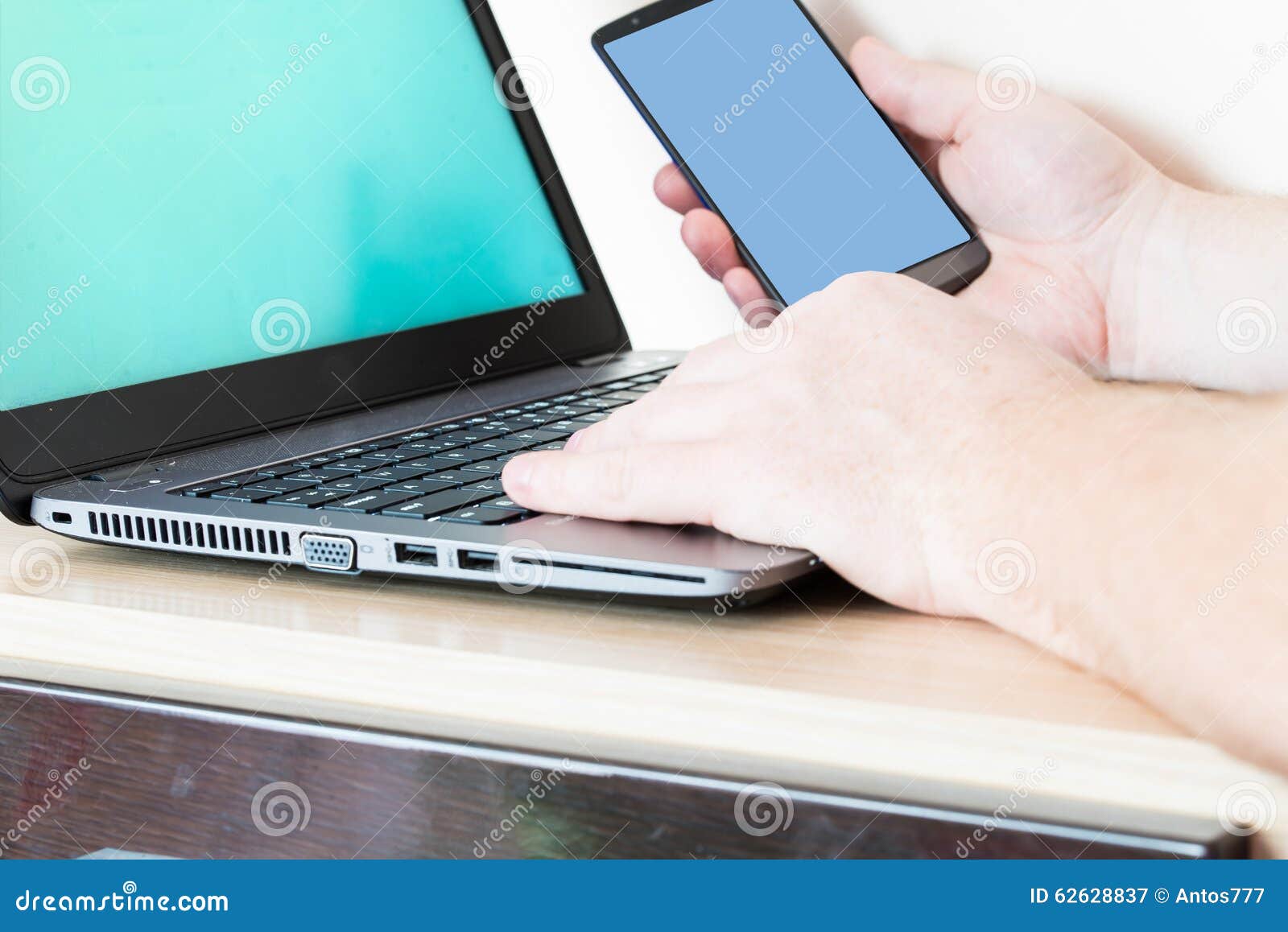 Laptop and smartphone stock image. Image of data, specialist - 62628837