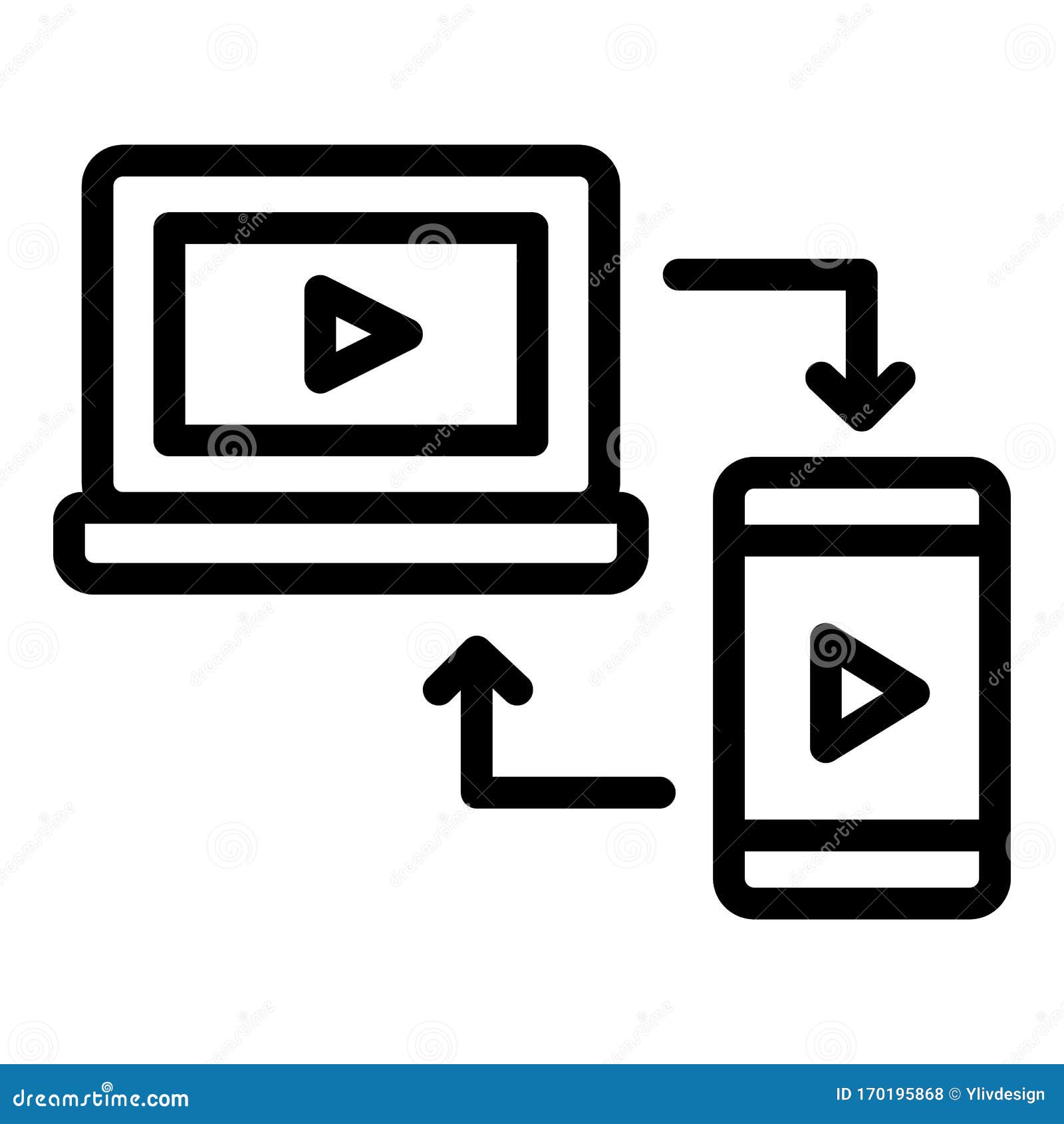 Laptop Smartphone Remarketing Icon, Outline Style Stock Vector ... Laptop Smartphone Remarketing Icon, Outline Style Stock Vector ...