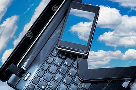 Laptop, Smartphone and Tablet PC Stock Photo - Image of laptop, phone ...