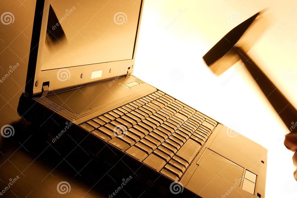 Laptop smash stock image. Image of equipment, digital - 3365569