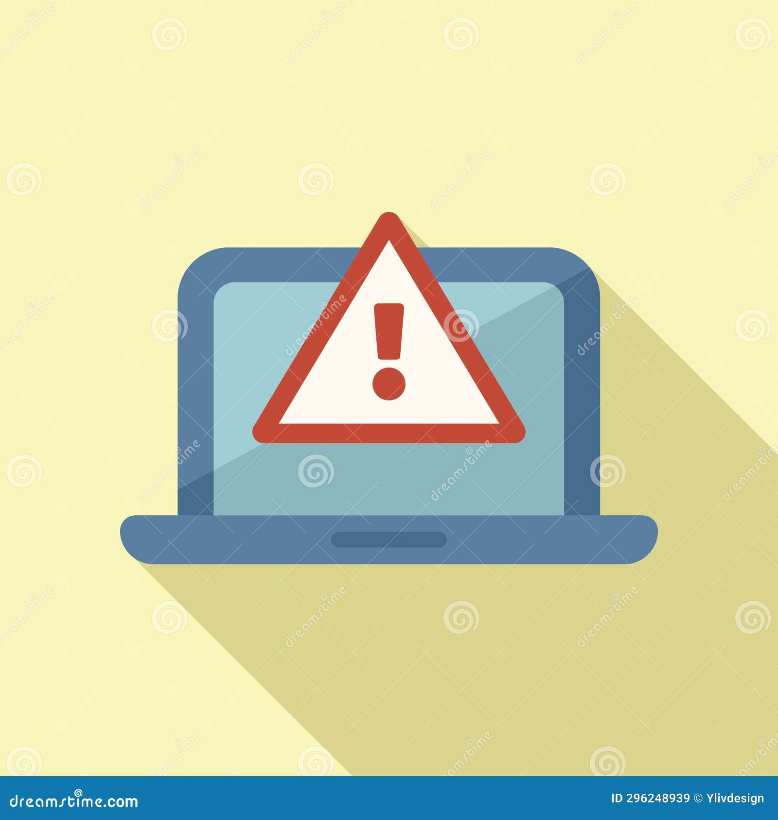 Laptop Software Alert Icon Flat Vector. Admin Project Stock ...