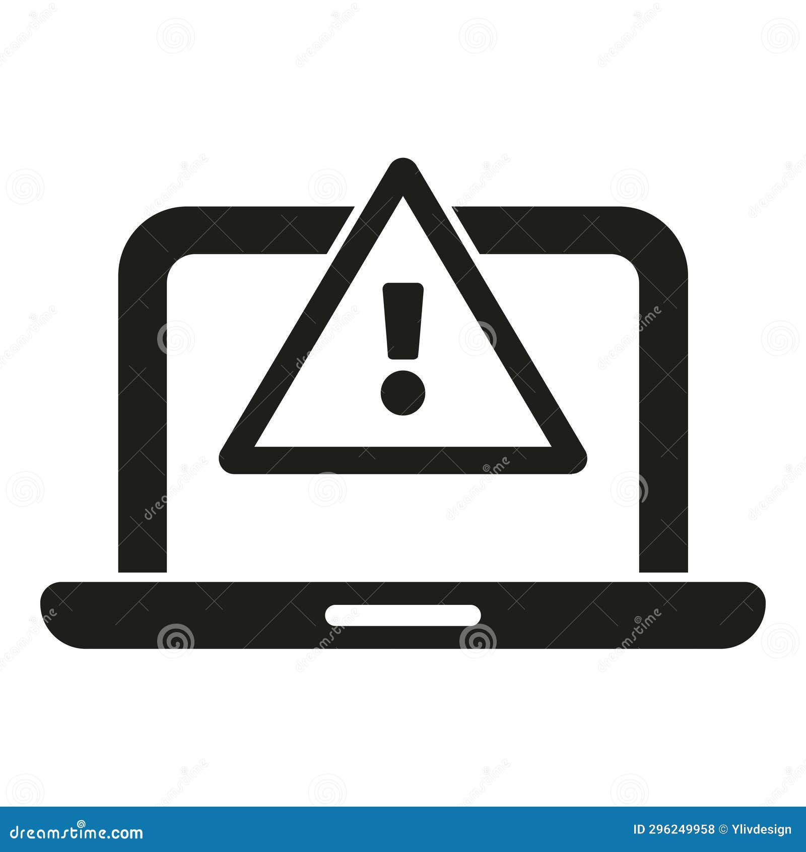 Laptop Software Alert Icon Simple Vector. Admin Project Stock ...