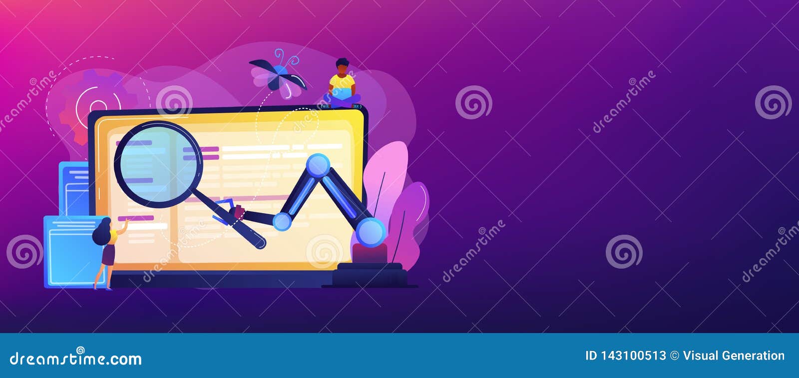 Automated Testing Concept Banner Header. Stock Vector - Illustration of ...