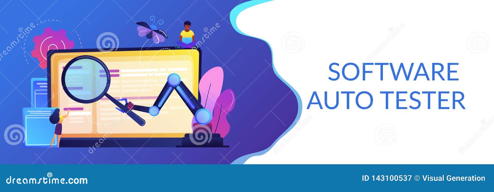 Automated Testing Concept Banner Header. Stock Vector - Illustration of ...