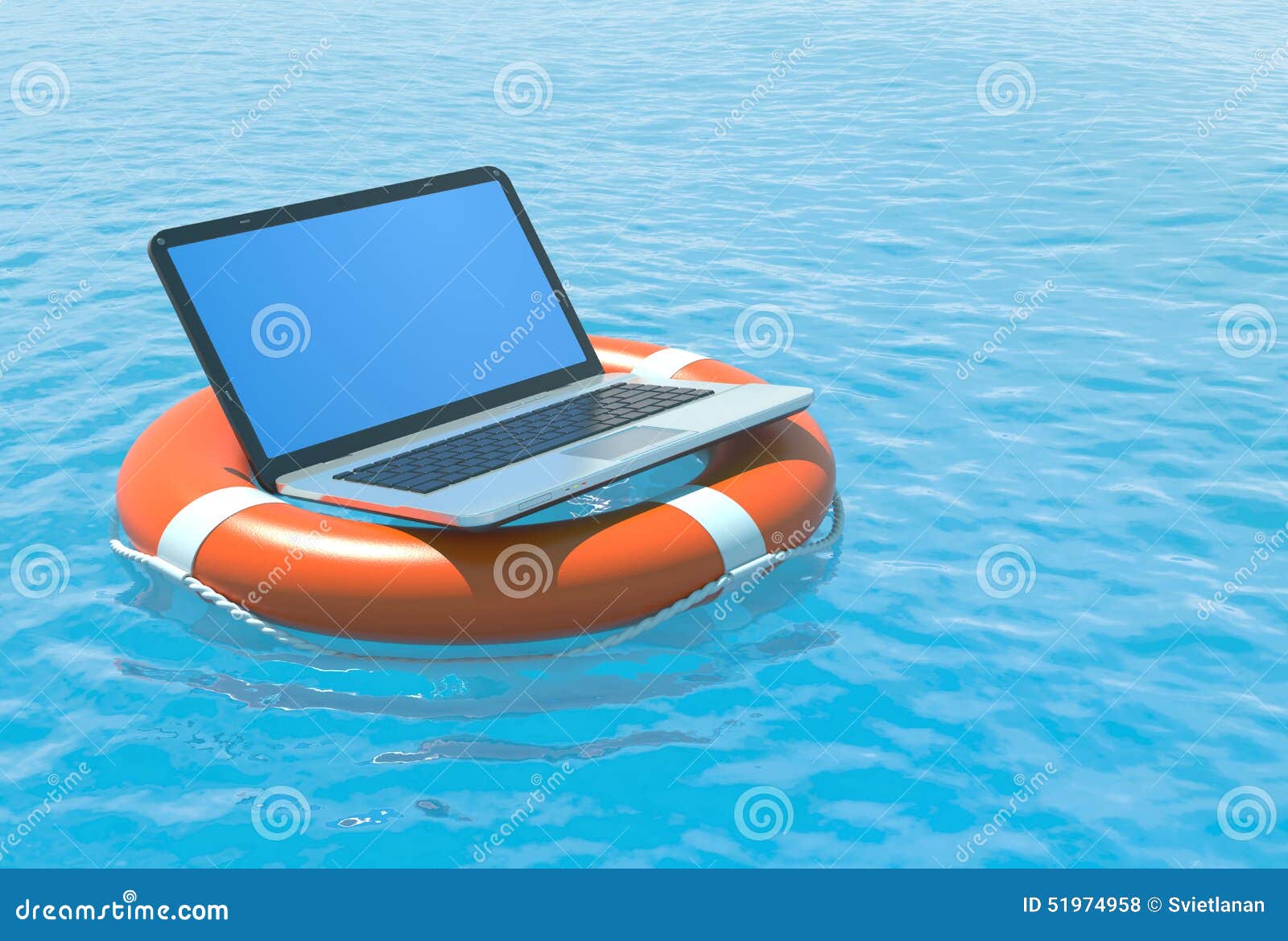 Laptop software rescue. stock illustration. Illustration of technology ...