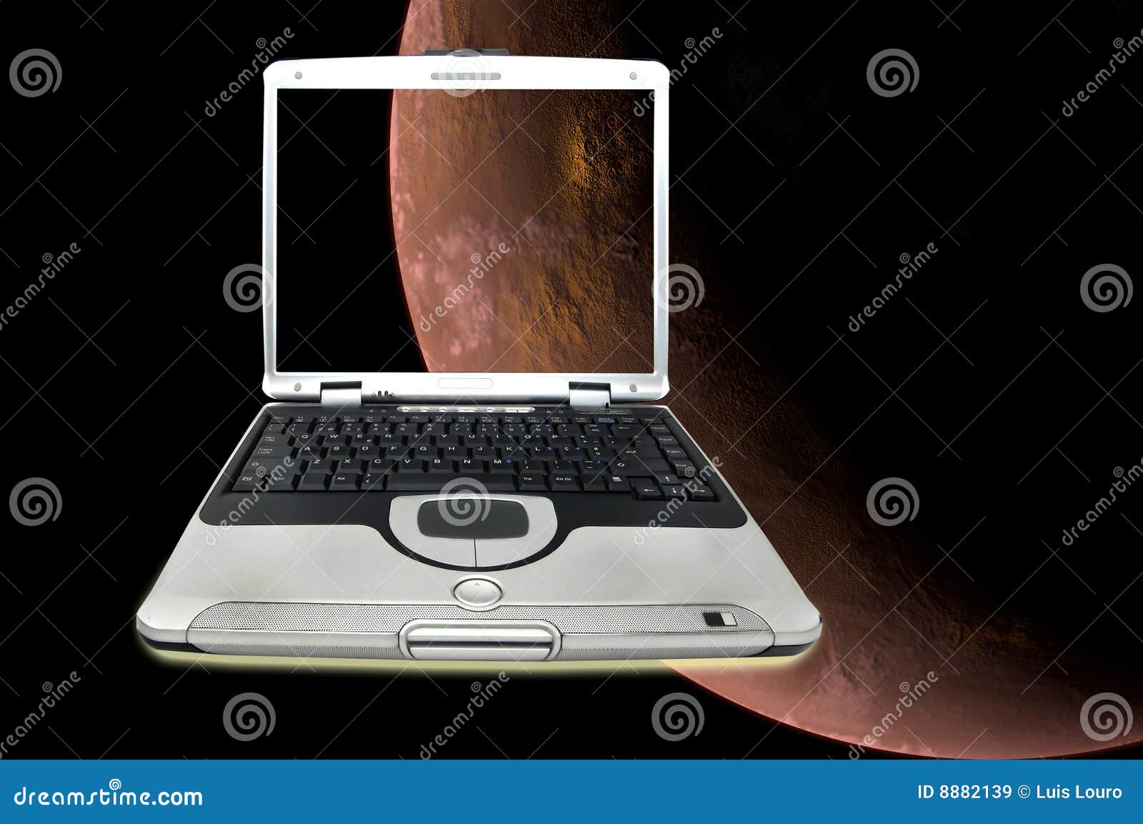 Laptop in space stock image. Image of tech, type, flat - 8882139